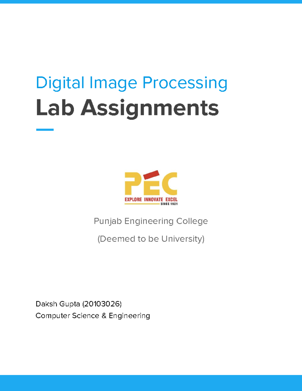 DIP lab solutions - Digital Image Processing Lab Assignments Punjab Engineering College (Deemed ...