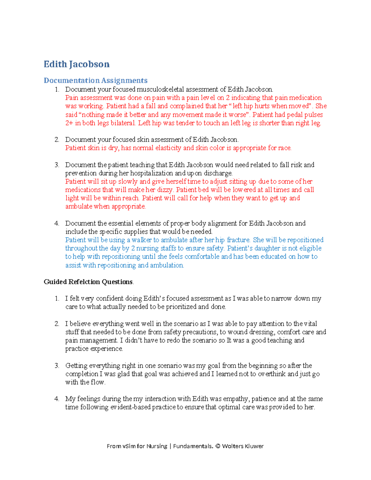 V Sim2 - Edith Jacobson Documentation Assignments 1. Document your ...
