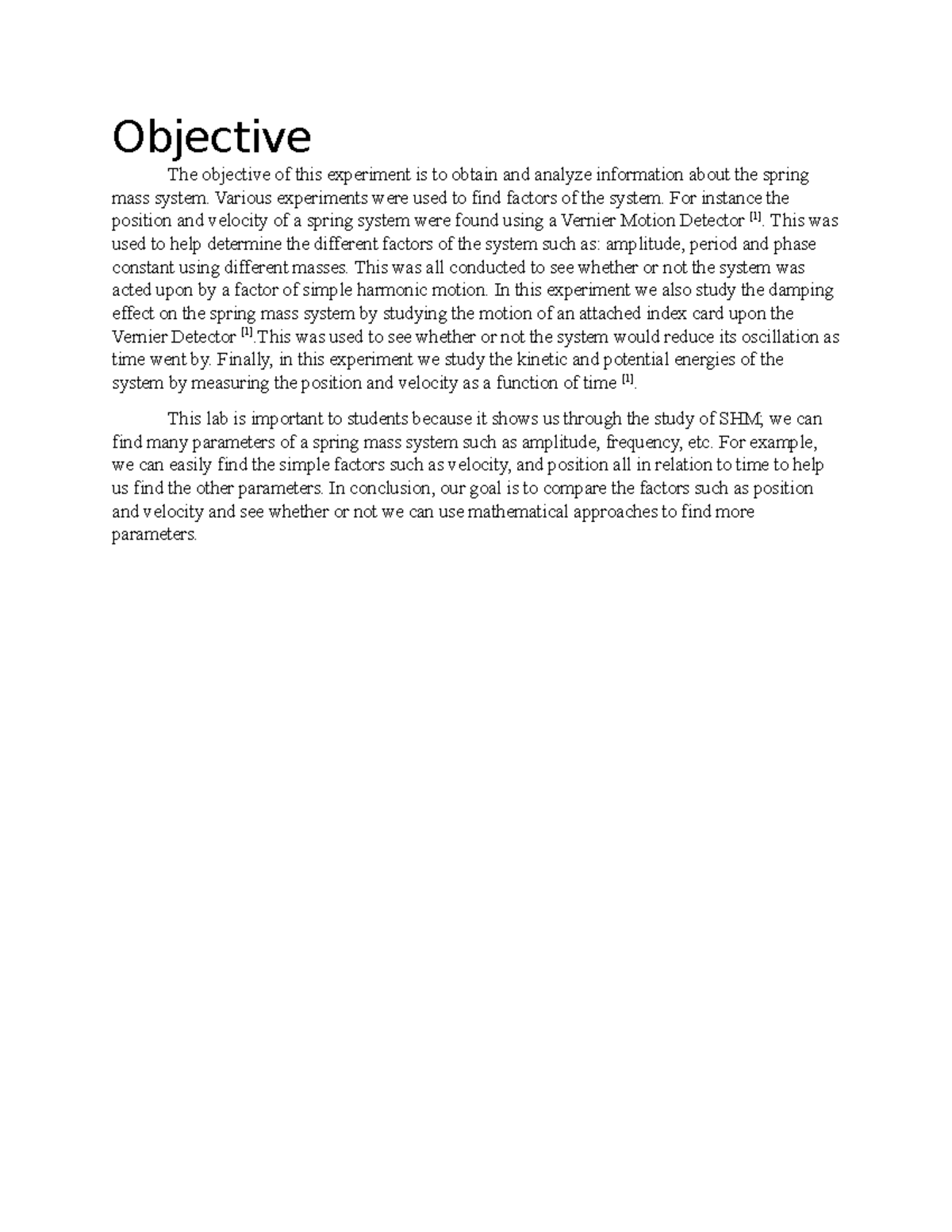 PCS125 Lab 2 - Objective The objective of this experiment is to obtain ...