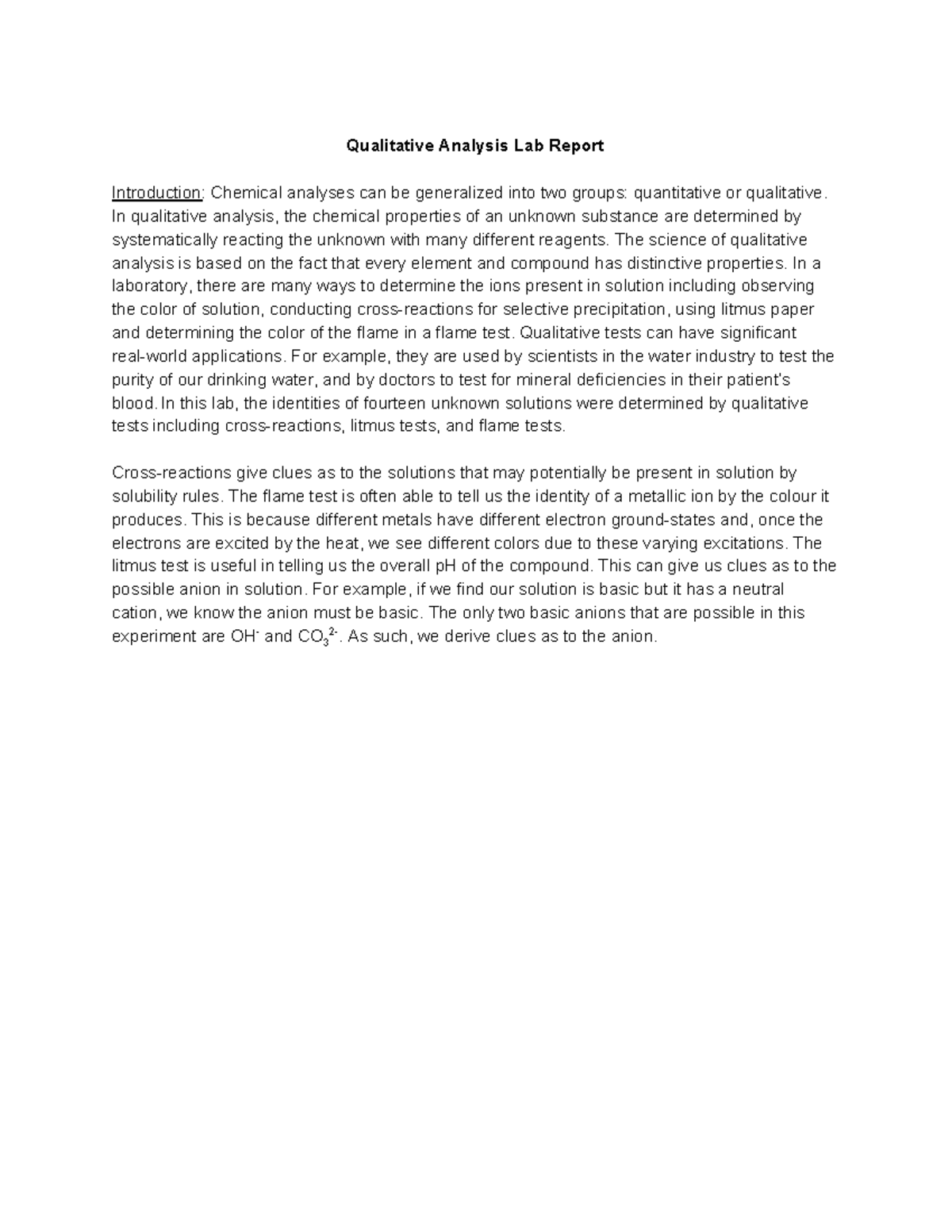Qualitative 2019 3 Qualitative Analysis Lab Report Introduction 