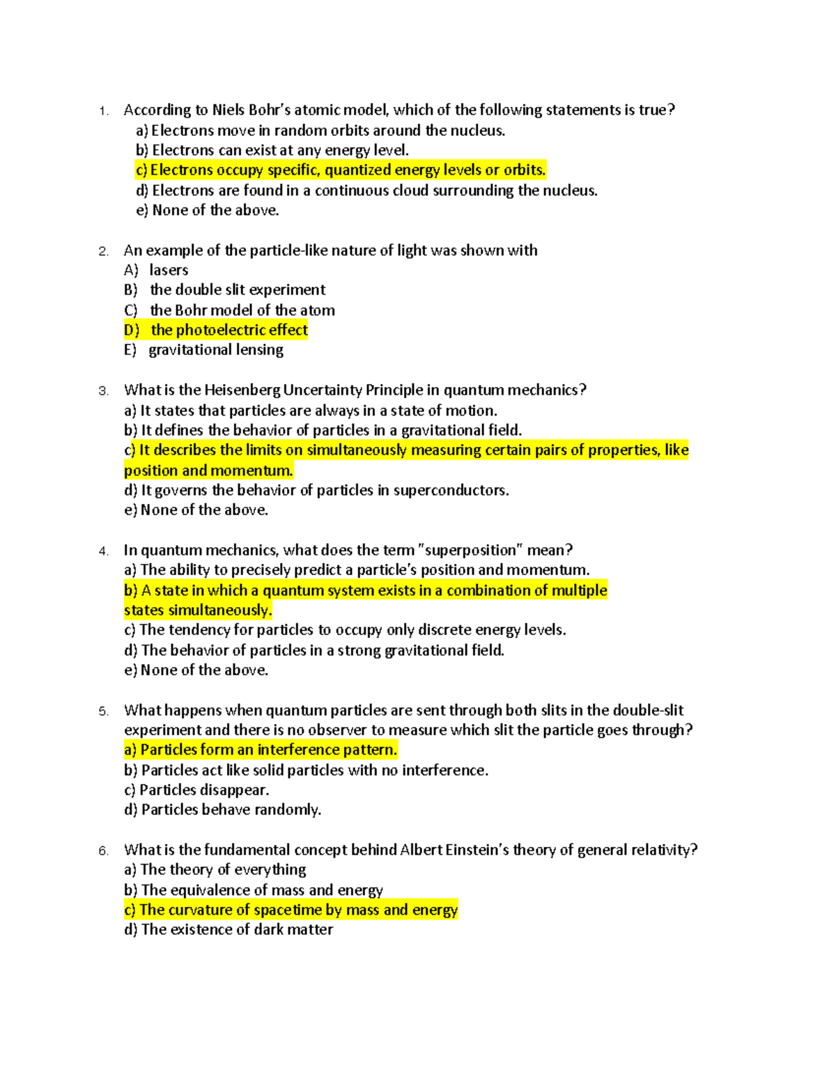 Sample 2 solutions - According to Niels Bohr's atomic model, which of ...
