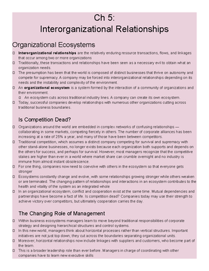 Ch 4 The External Environment - Ch 4: The External Environment The ...