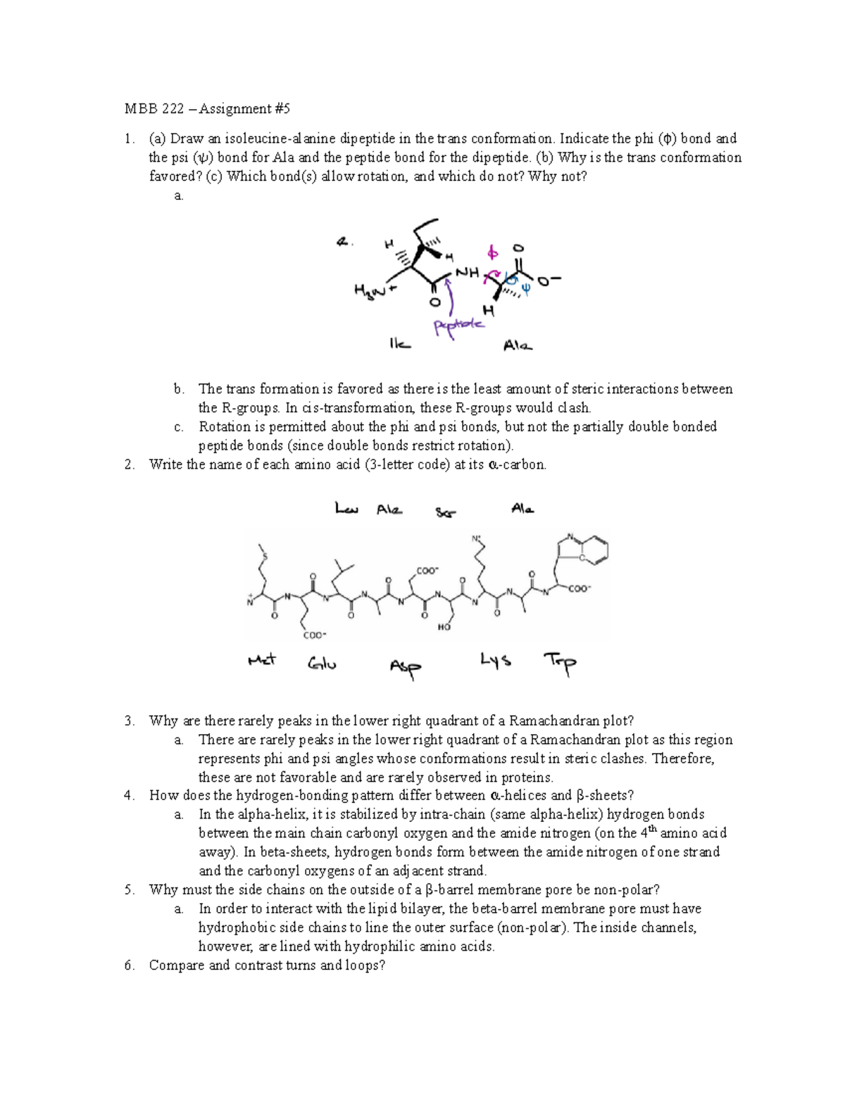 MBB 222 - Assignement 5 - assignment 5 answer - MBB 222 – Assignment ...