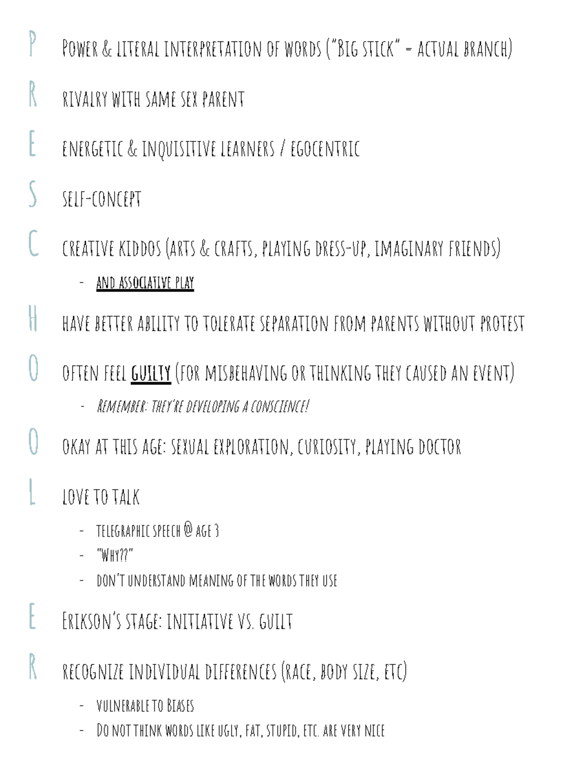 Preschooler mnemonic - P Power & literal interpretation of words (“Big ...