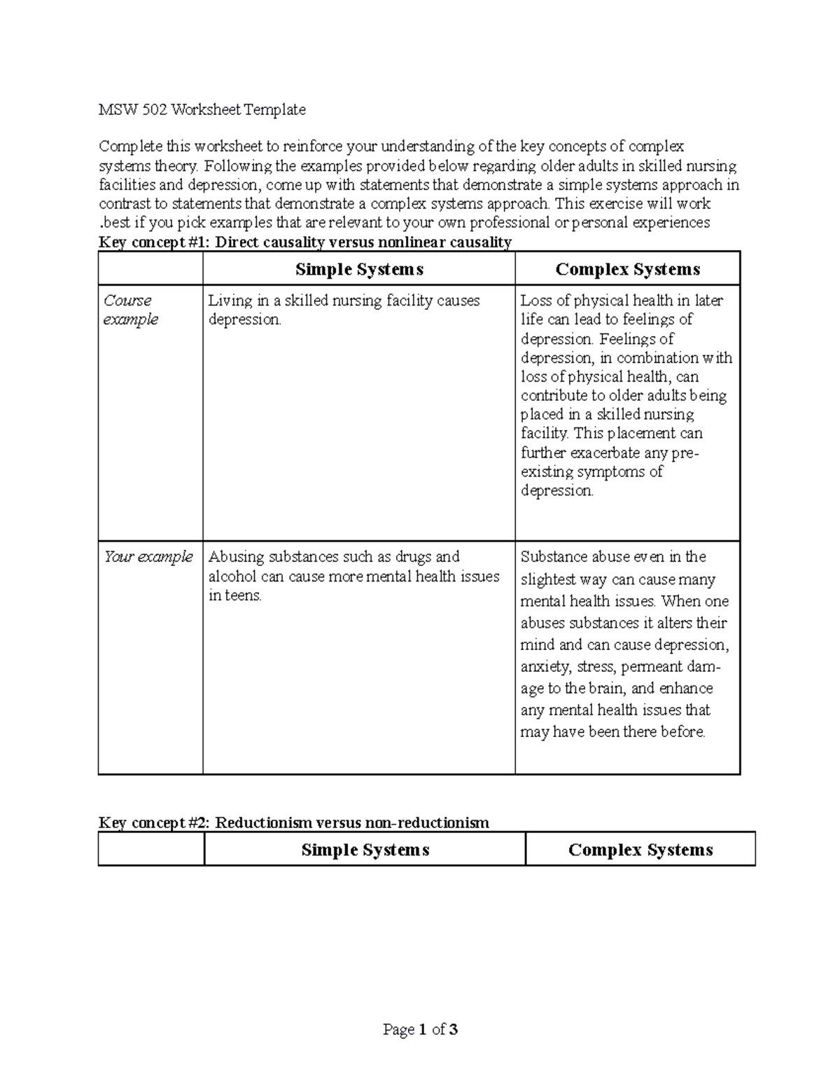 MSW 502 Worksheet Module 4 2019-completed - MSW 502 Worksheet Template ...