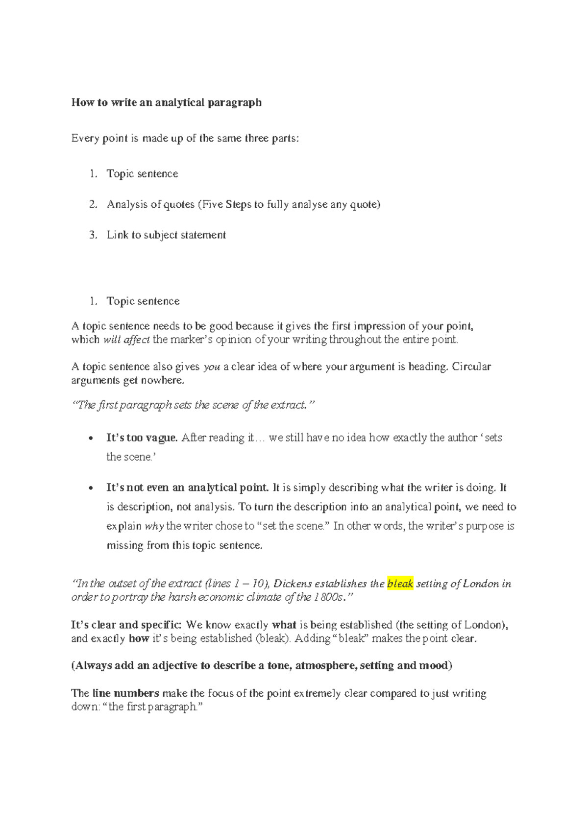 Tips in writing analytical paragraphs for English HL - How to write an ...