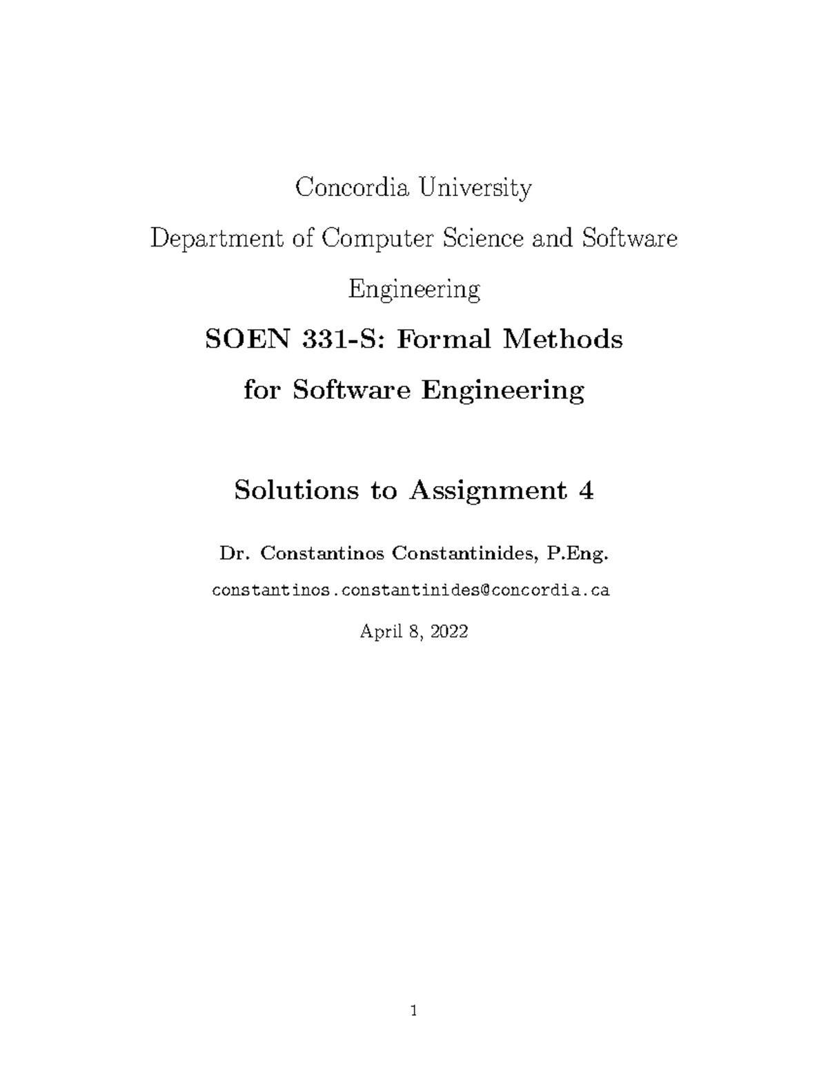 A4-sol - assignments - Concordia University Department of Computer Science and Software ...