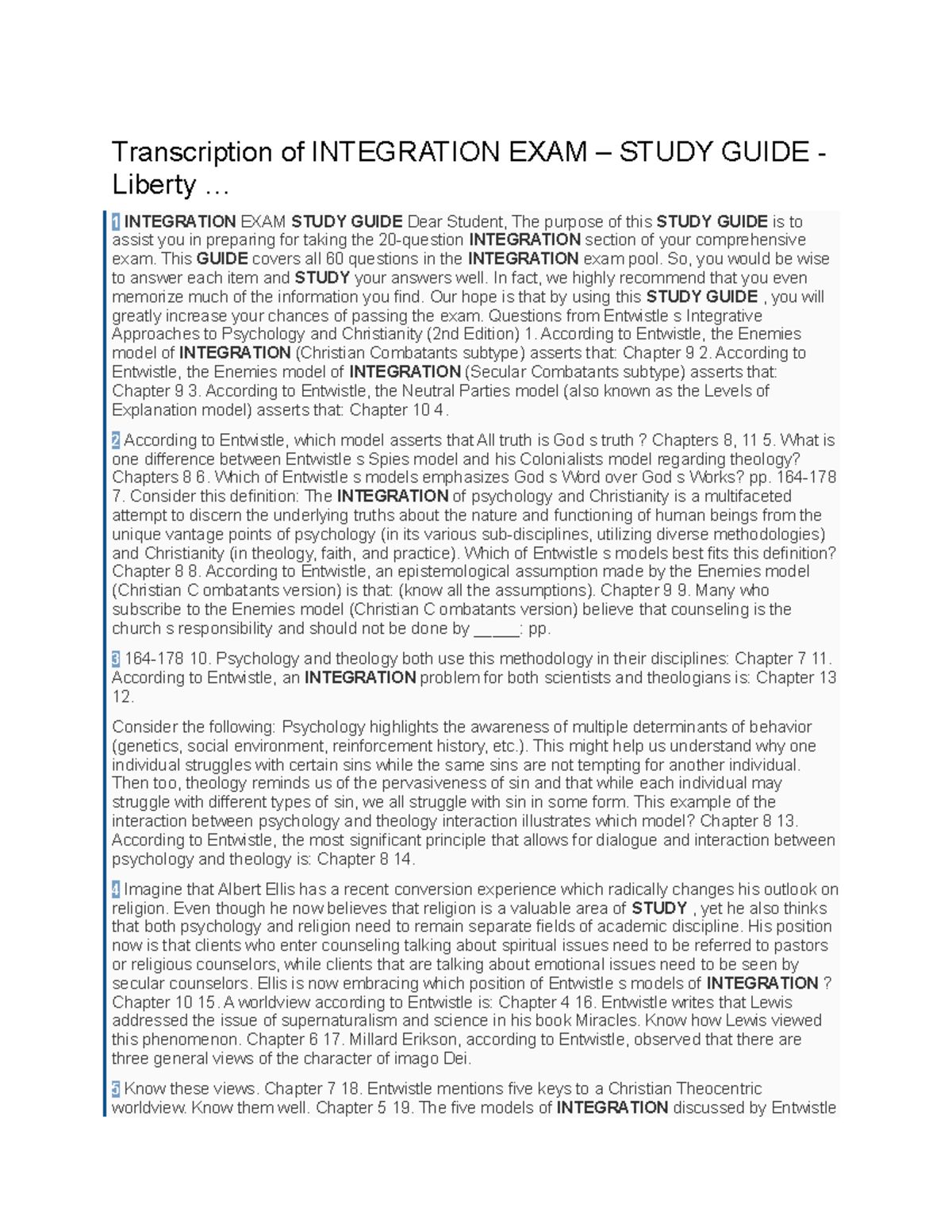 Transcription of Integration EXAM - Transcription of INTEGRATION EXAM ...