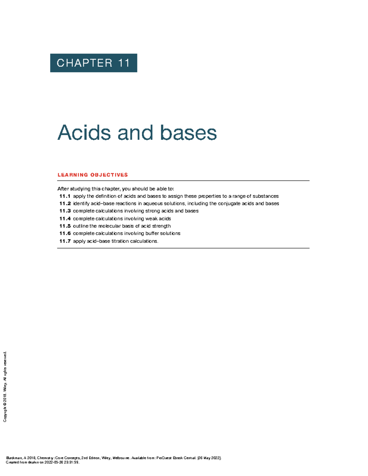 Chemistry Core Concepts, 2nd Edition - (11 Acids and bases) - C H A P T ...