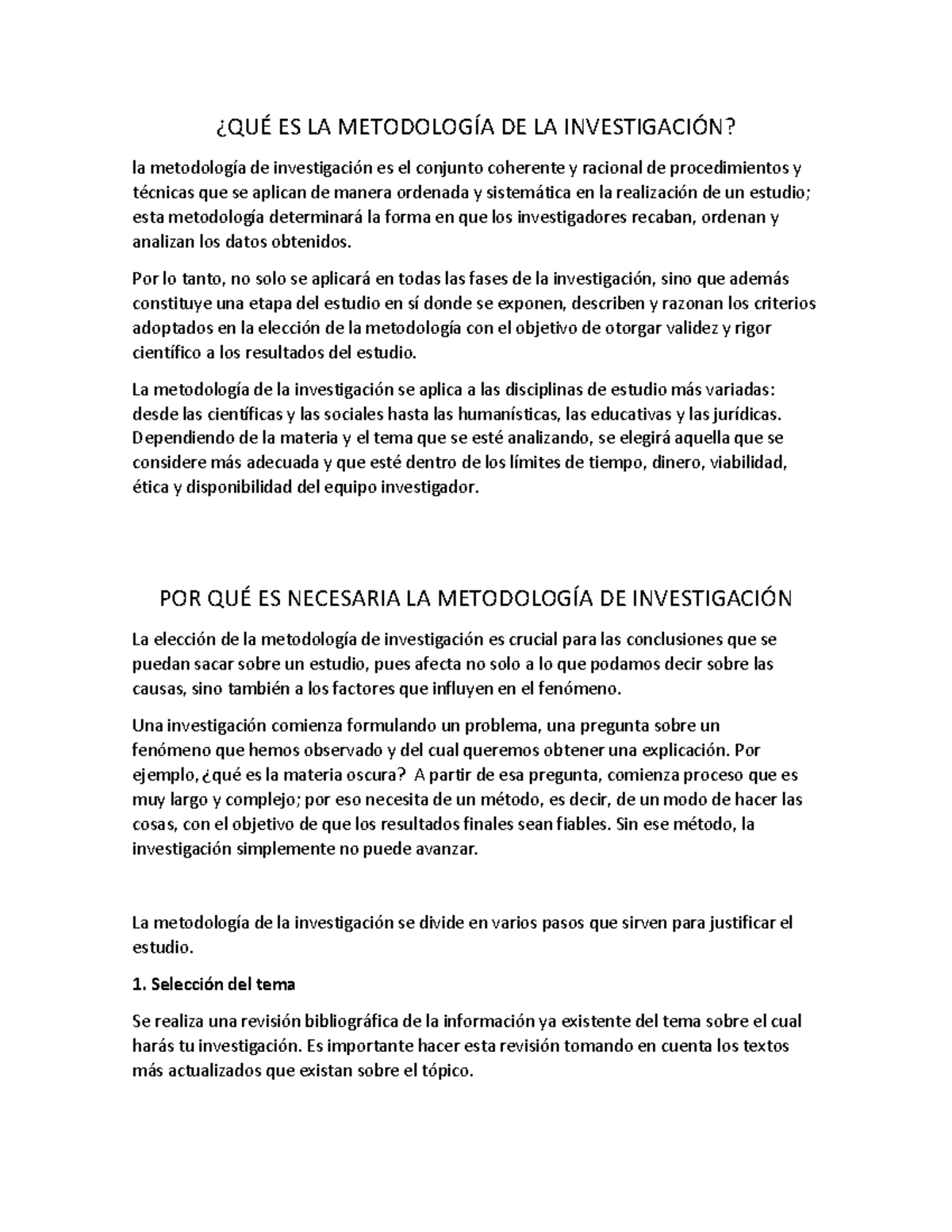 QUÉ ES LA Metodo logía DE LA Investigación - ¿QUÉ ES LA METODOLOGÍA DE ...