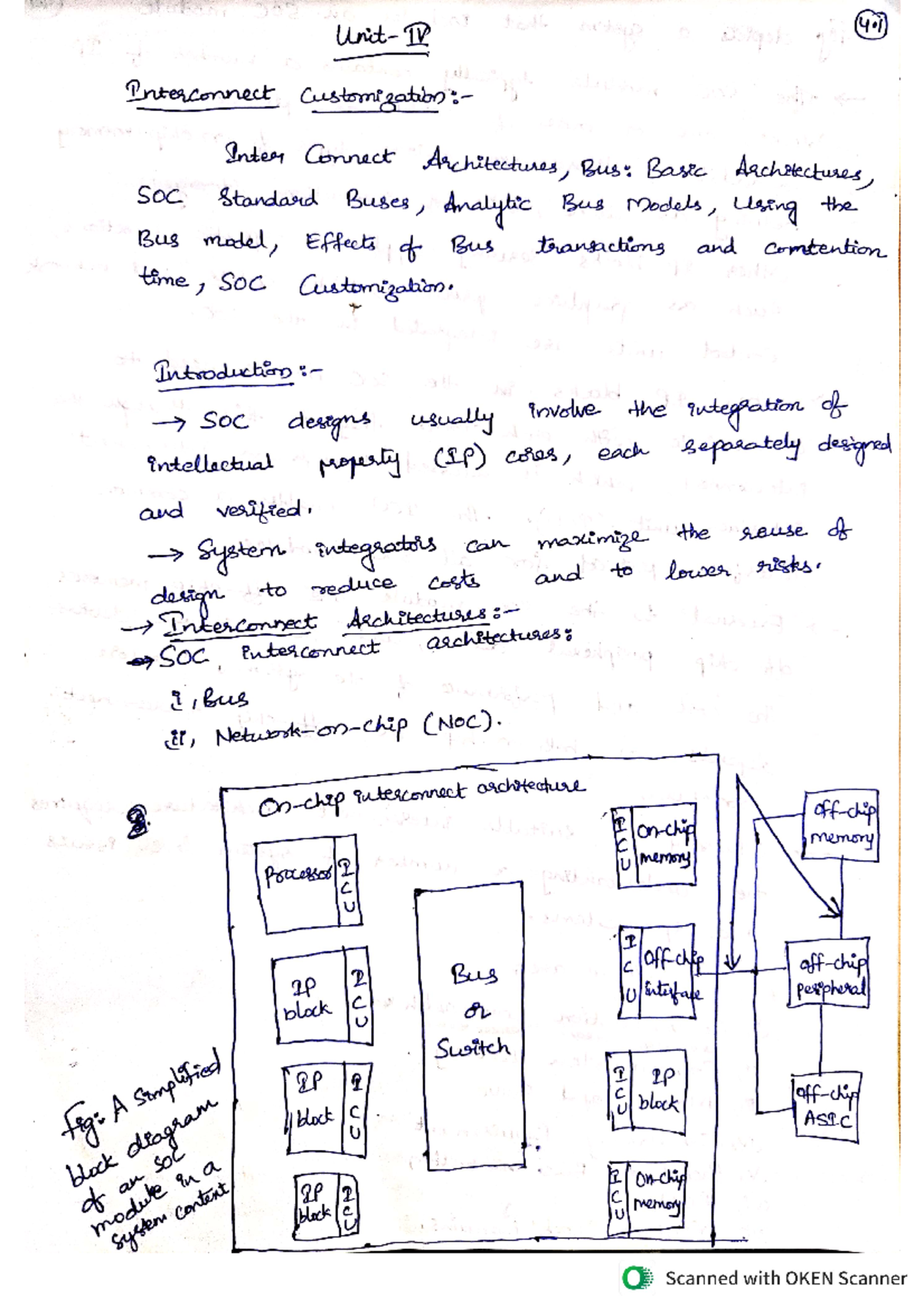 IV-II-SOCA-Unit-4 notes - IV 4 Interconnect Inter Connect Architectures ...