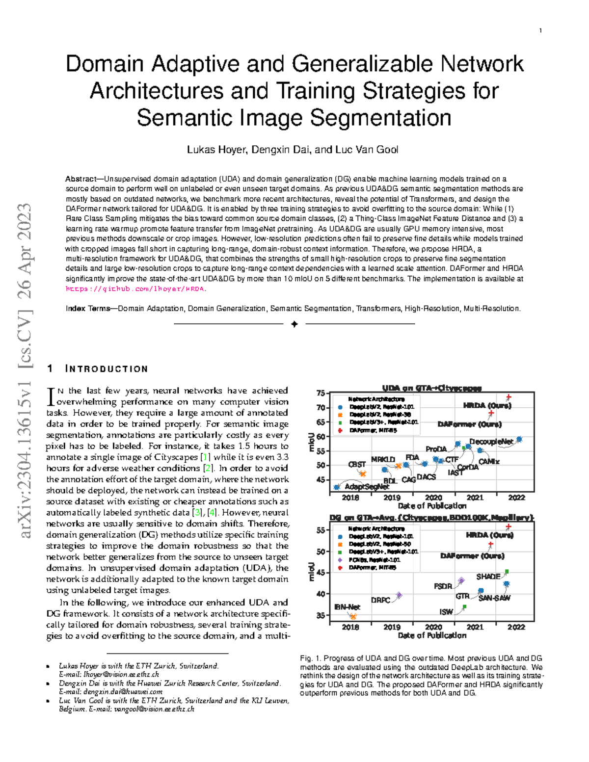 Domain Adaptive and Generalizable Network Architectures and Training Strategies for Semantic ...