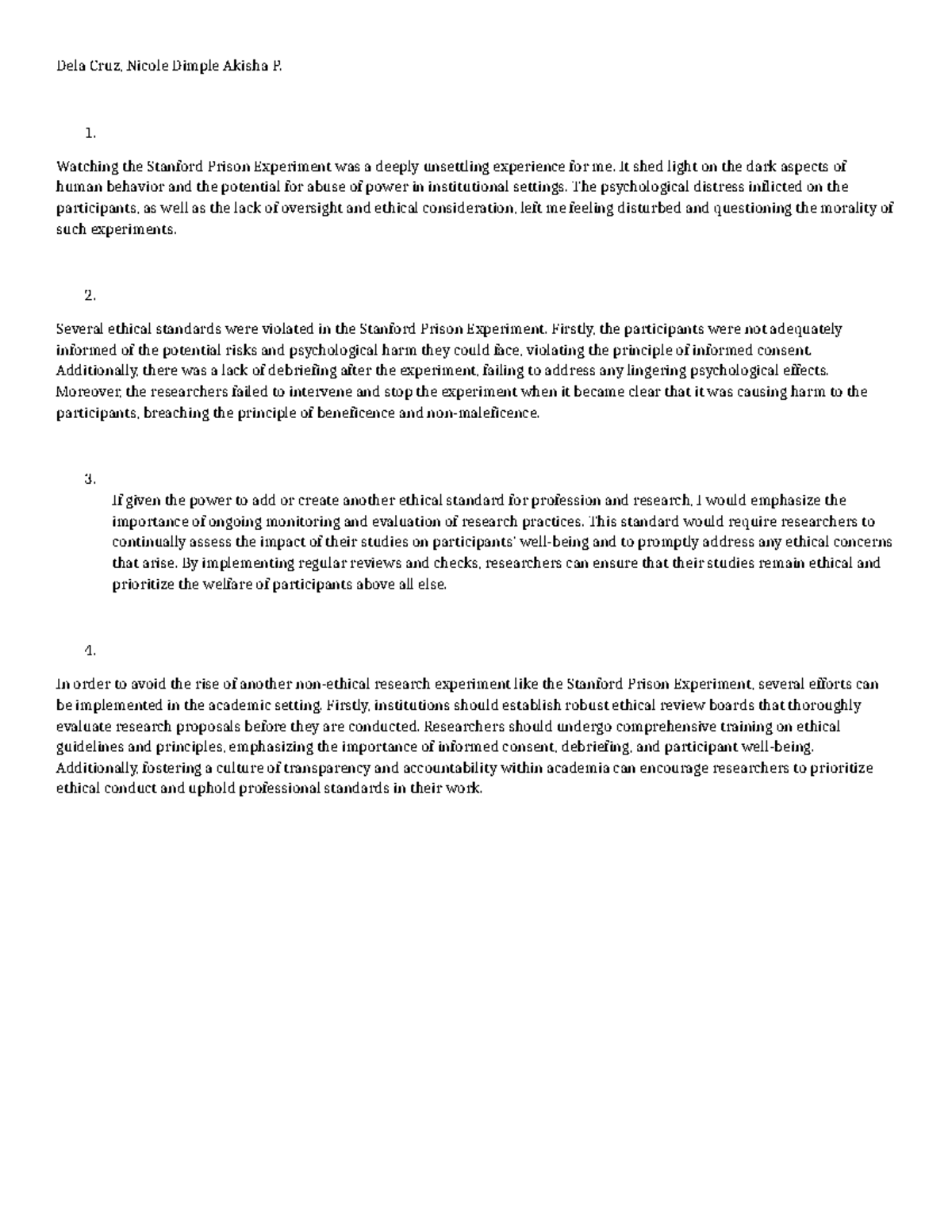 Assignment 3 Field Psych - Dela Cruz, Nicole Dimple Akisha P. 1 ...