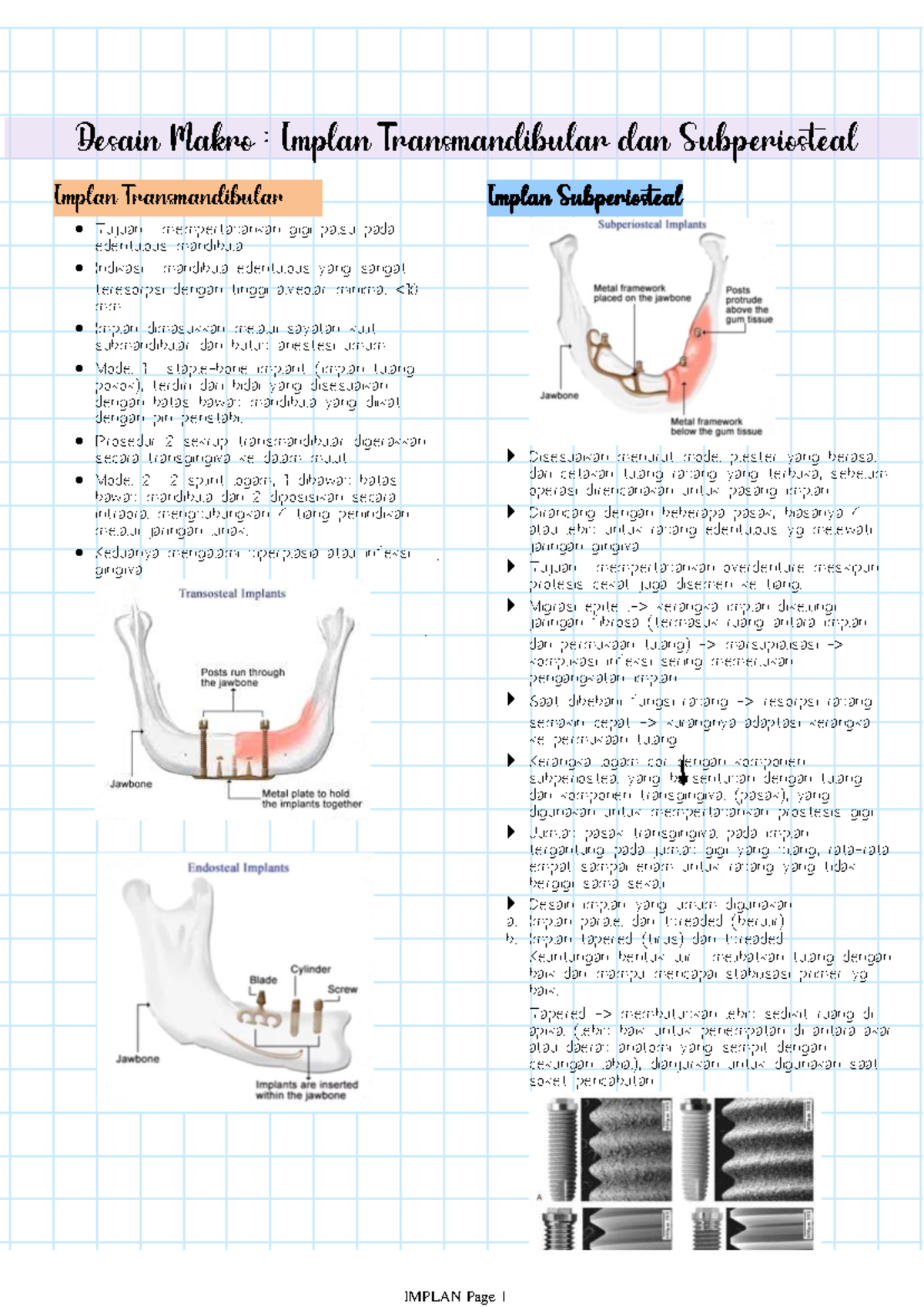 Desain Makro Implan Transmandibular dan Subperiosteal - Implan ...