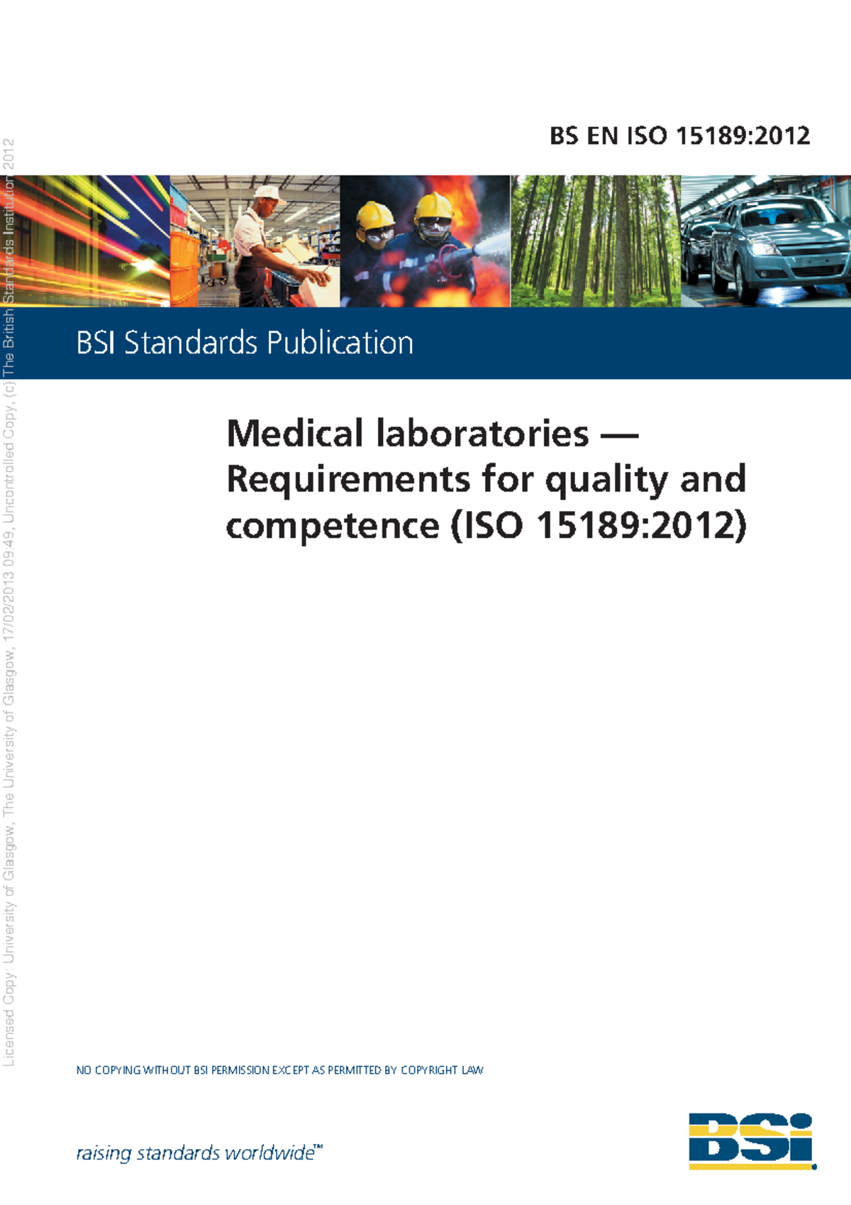 Medical laboratories - Requirements for quality and competence (ISO ...