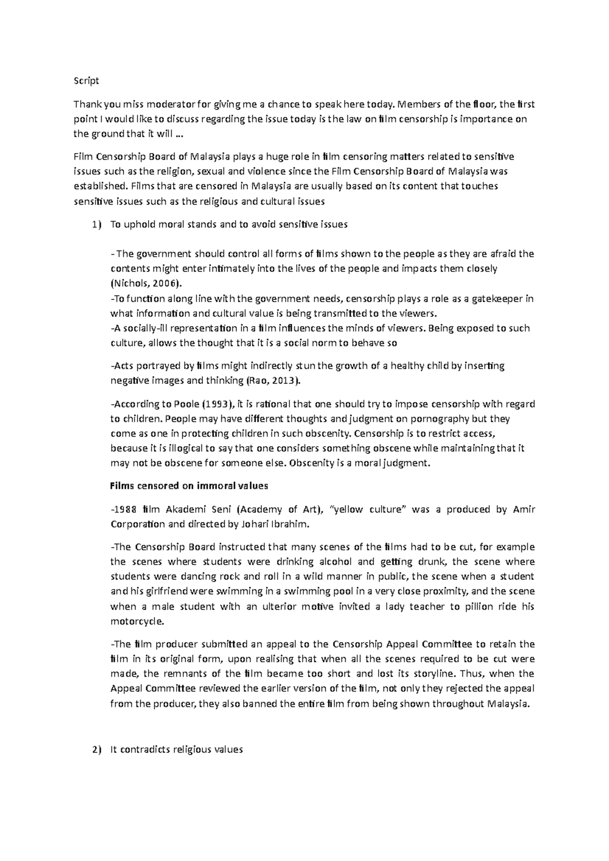 Script forum elc - Script Thank you miss moderator for giving me a ...