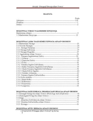 Kutaa 5 - afaan oromo - KITAABA KANA HAALA GAARIIN QABACHUUN ITTI ...