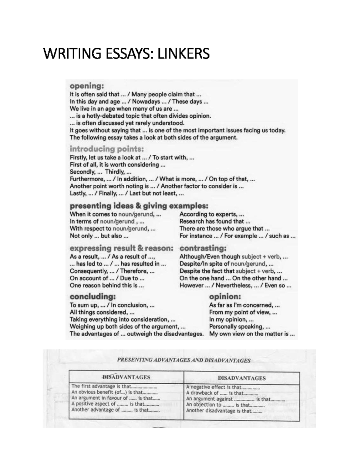 Linkers - Ingles I - Studocu