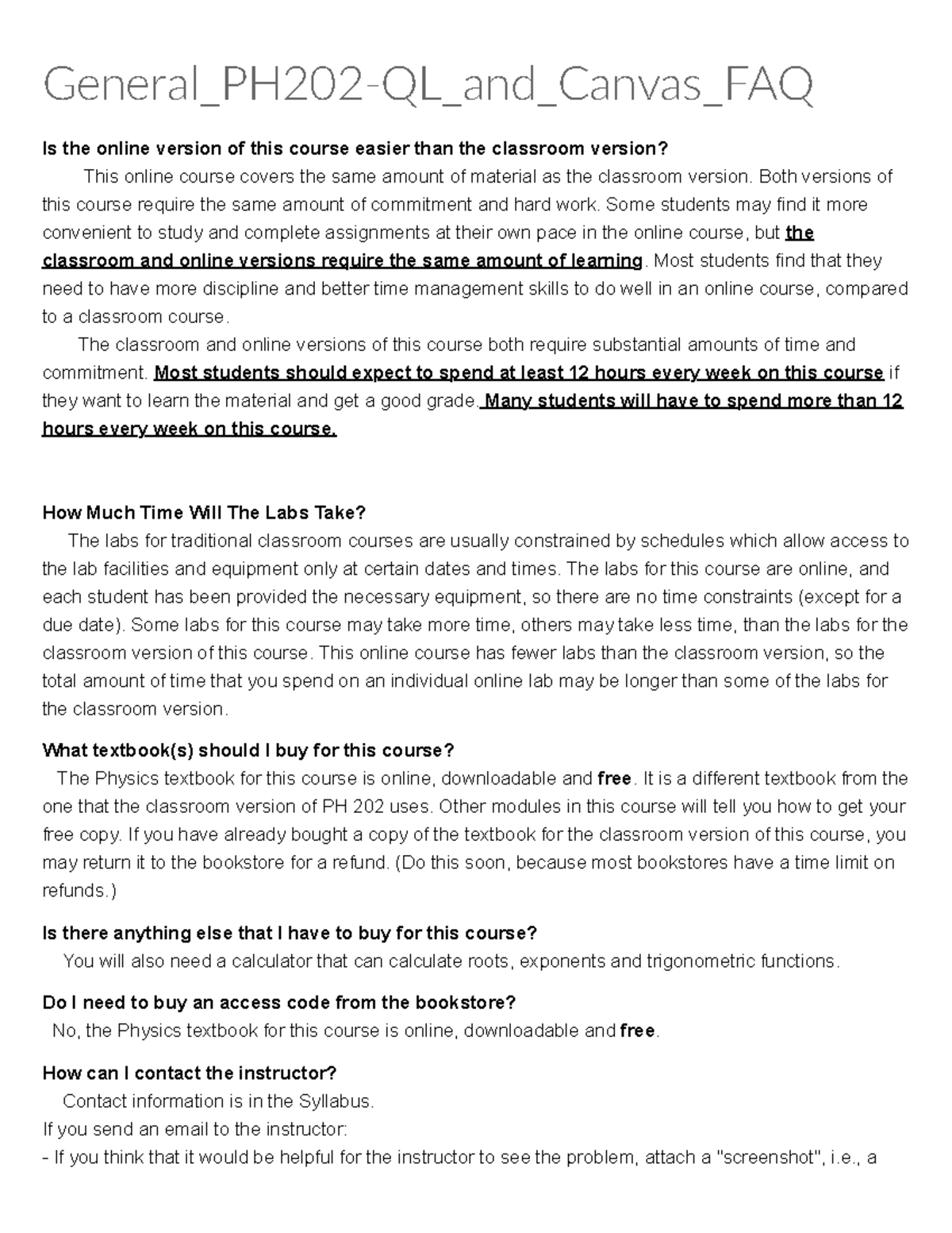 General Introduction - Is the online version of this course easier than ...