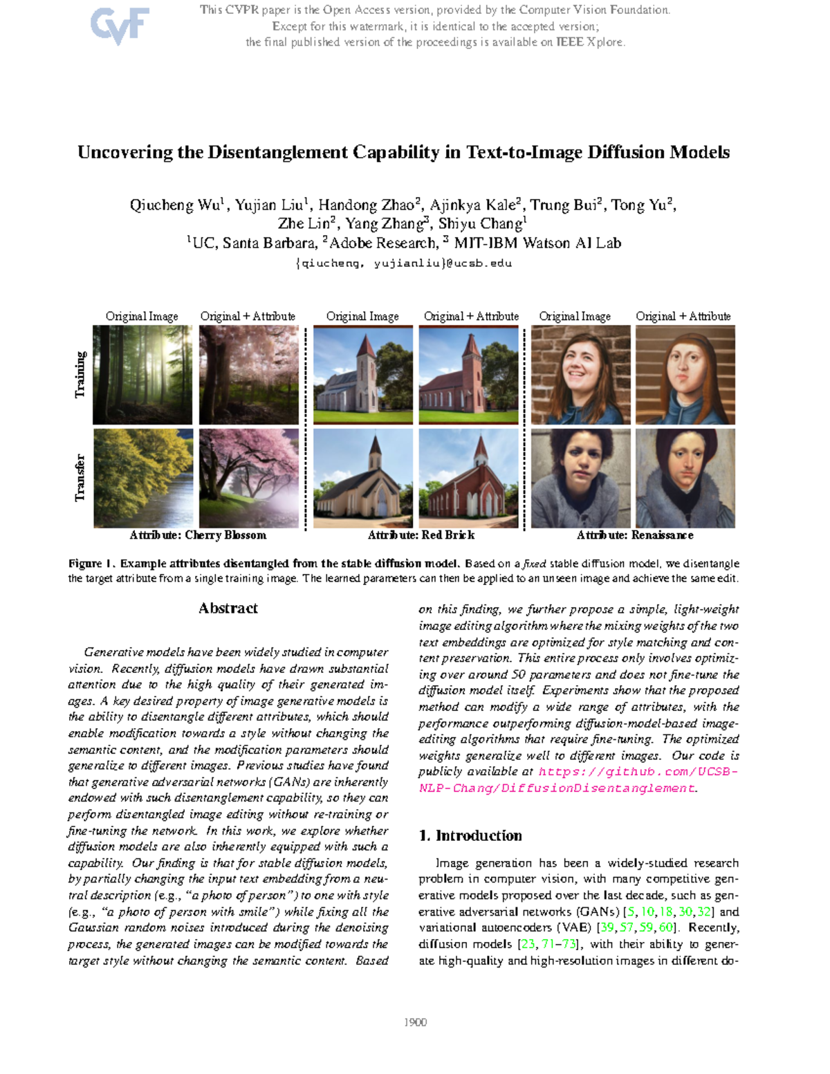 Wu Uncovering the Disentanglement Capability in Text-to-Image Diffusion Models CVPR 2023 paper ...