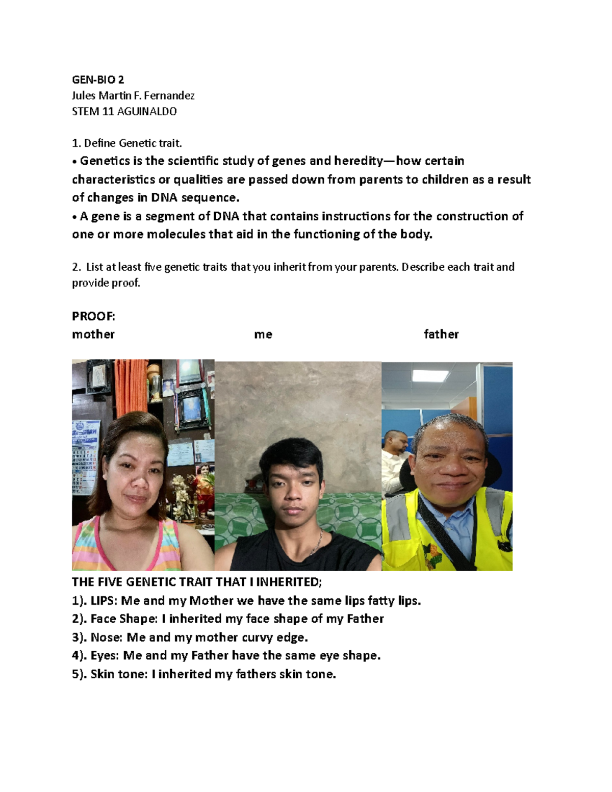 GEN-2 - LECTURE - GEN-BIO 2 Jules Martin F. Fernandez STEM 11 AGUINALDO ...