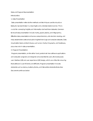 COMPUTER SCIENCE - DATA AND PROGRAM REPRESENTATION digital logic ...