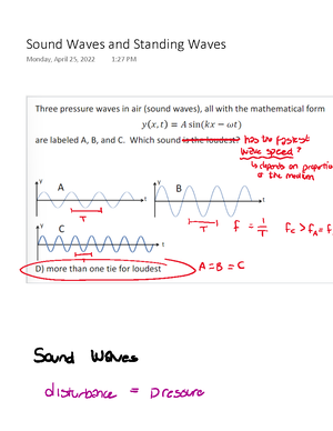 Wave Basics - Professor: Michael Dubson - PHYS 1110 - Wave Basics ...