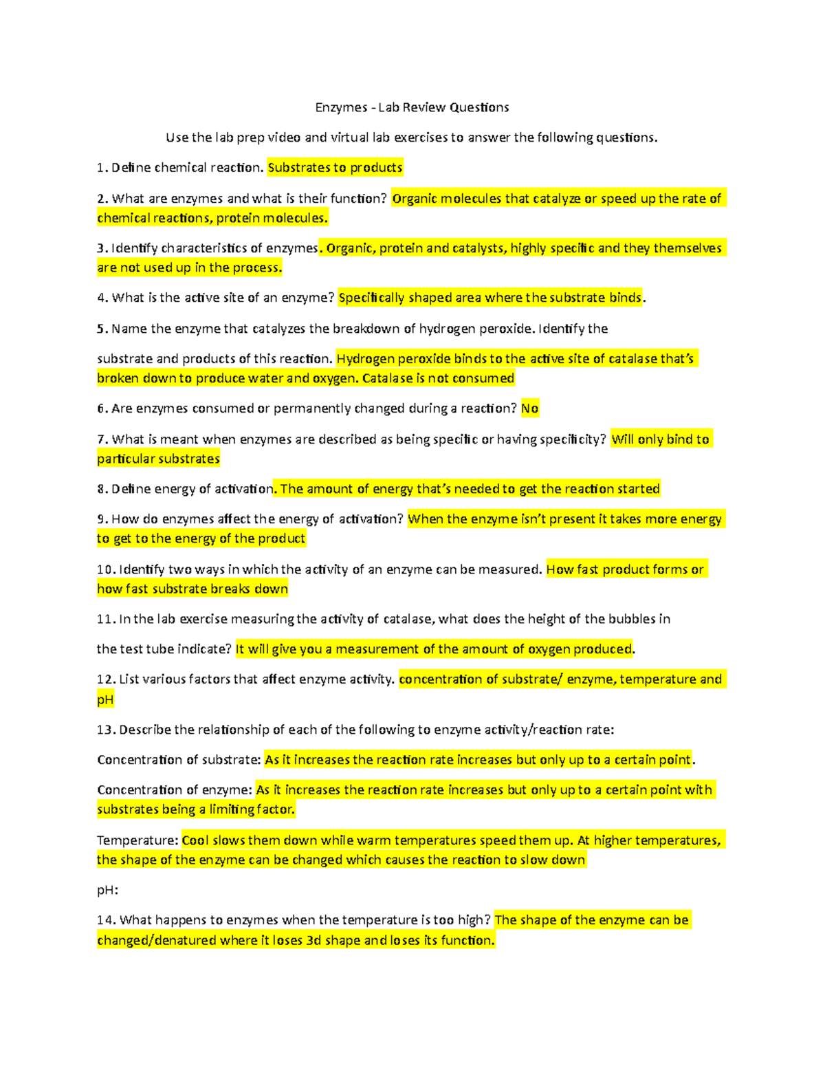 Enzymes Lab Review Define Chemical Reaction Substrates To Products enzymes-lab-review-define-chemical-reaction-substrates-to-products