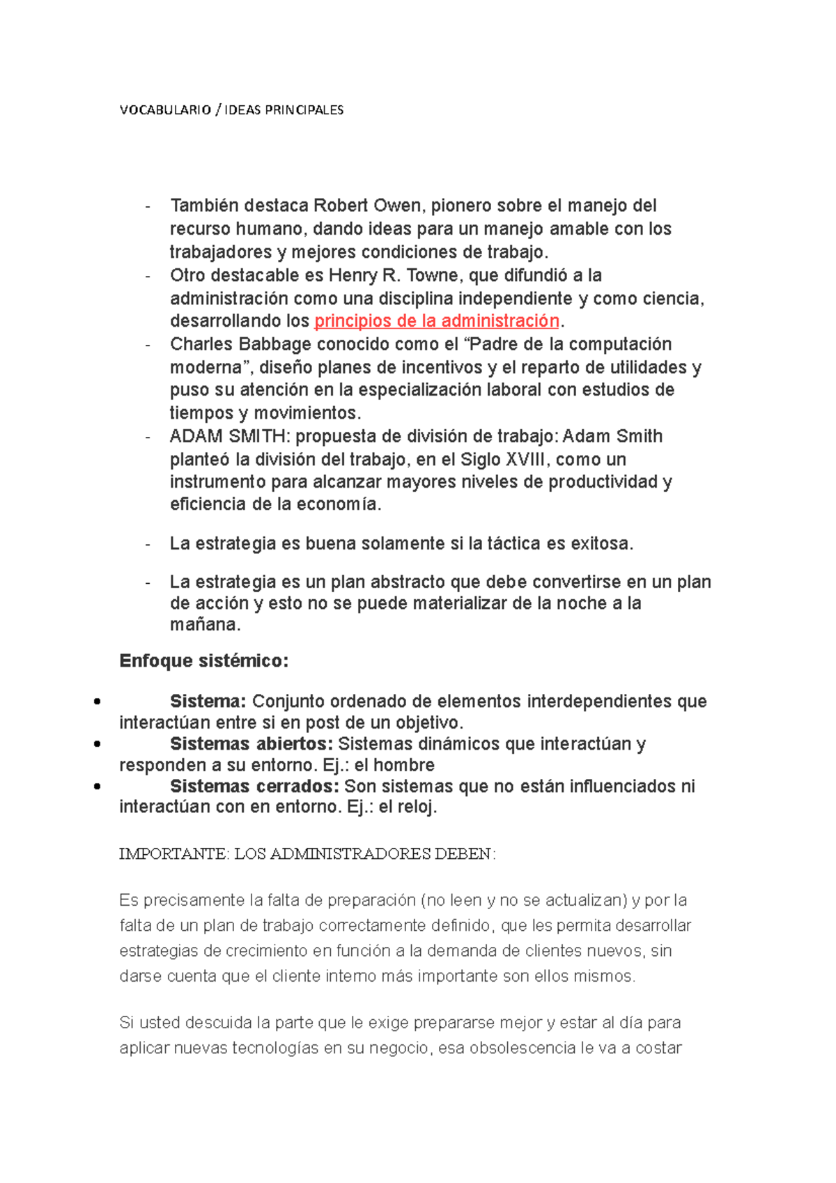 Vocabulario - Apuntes 1,2 - VOCABULARIO / IDEAS PRINCIPALES También ...