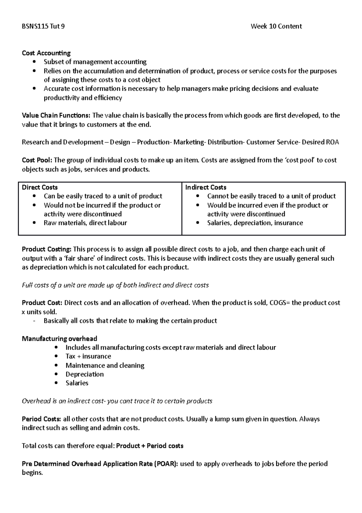 Bsns115 tut 9 - I was a tutor for this paper and made these tutorial ...