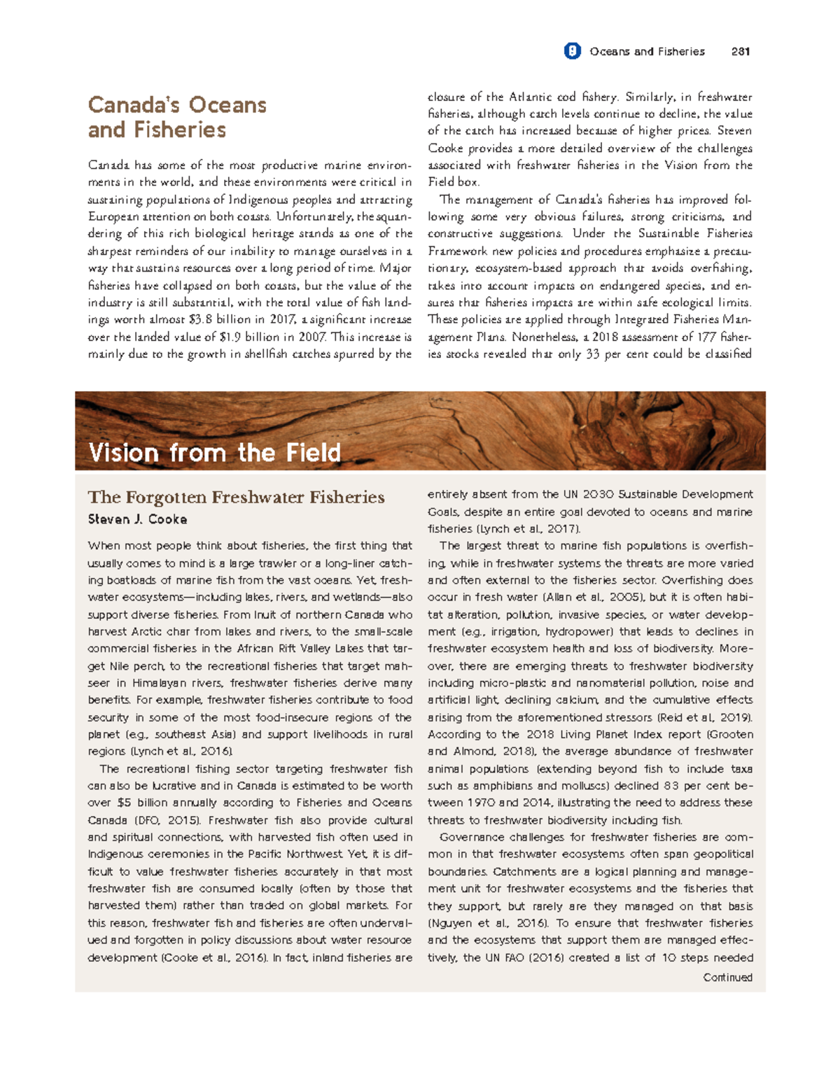 Fisheries - Notes - Oceans and Fisheries 281 Canada’s Oceans and ...