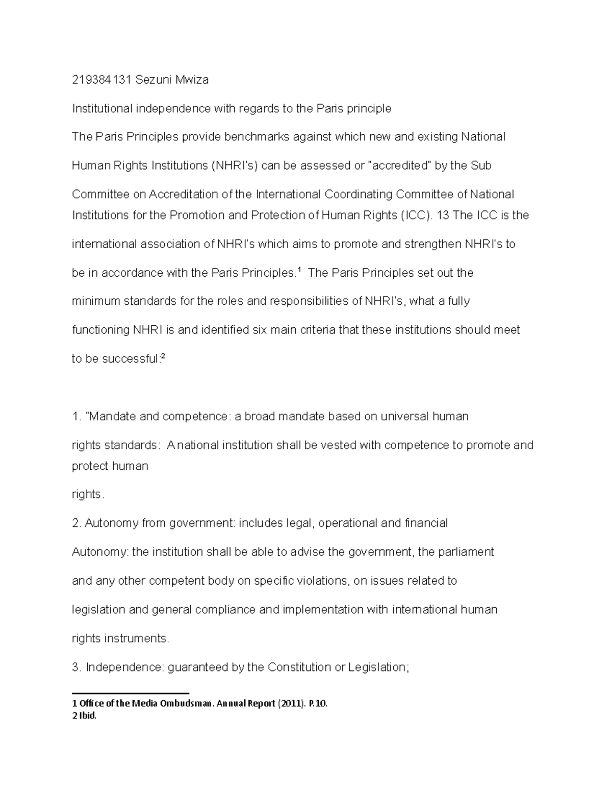 Paris principle 3 - Administrative Law - UNAM - Studocu