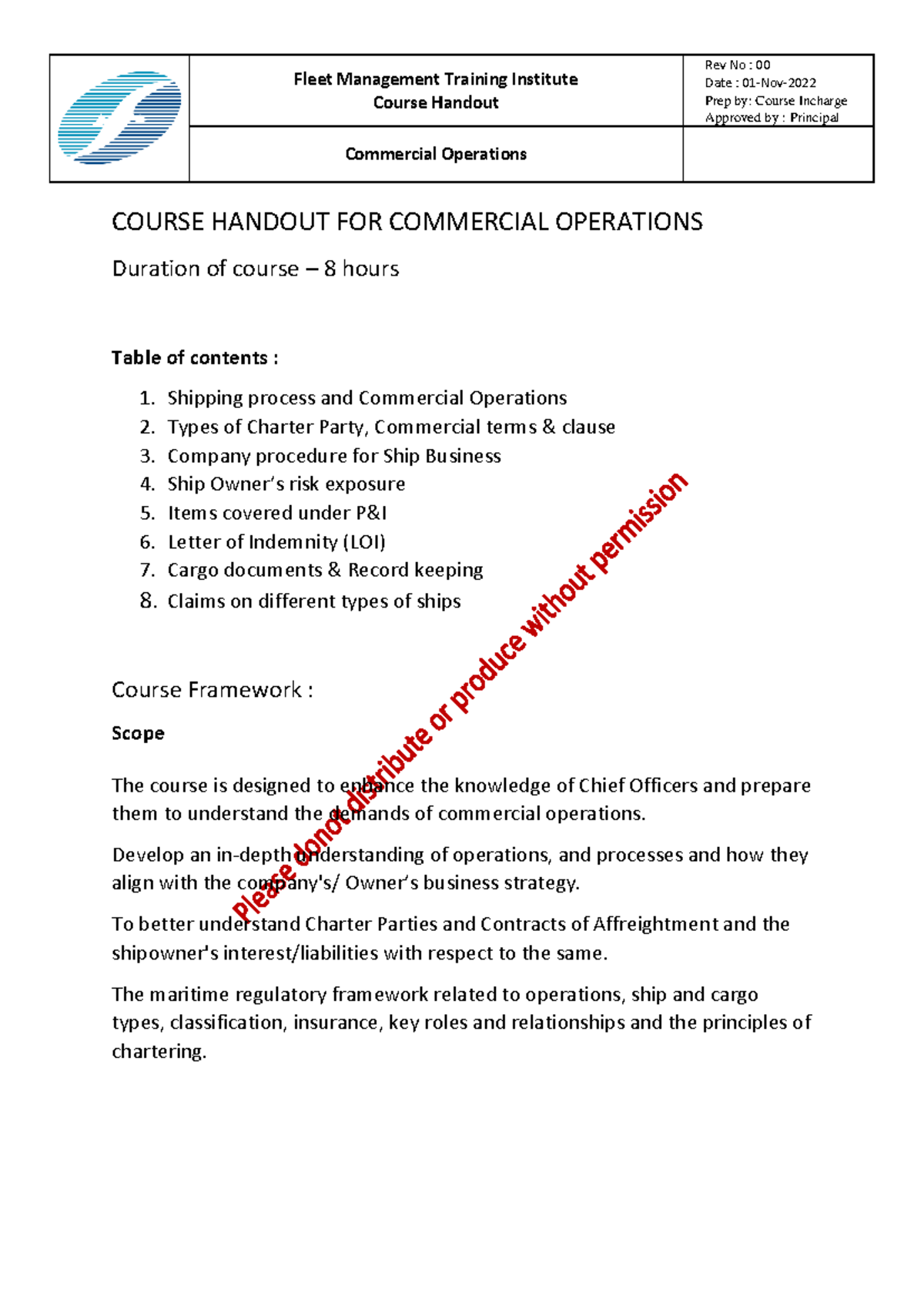 Commercial Operations - Fleet Management Training Institute Course ...