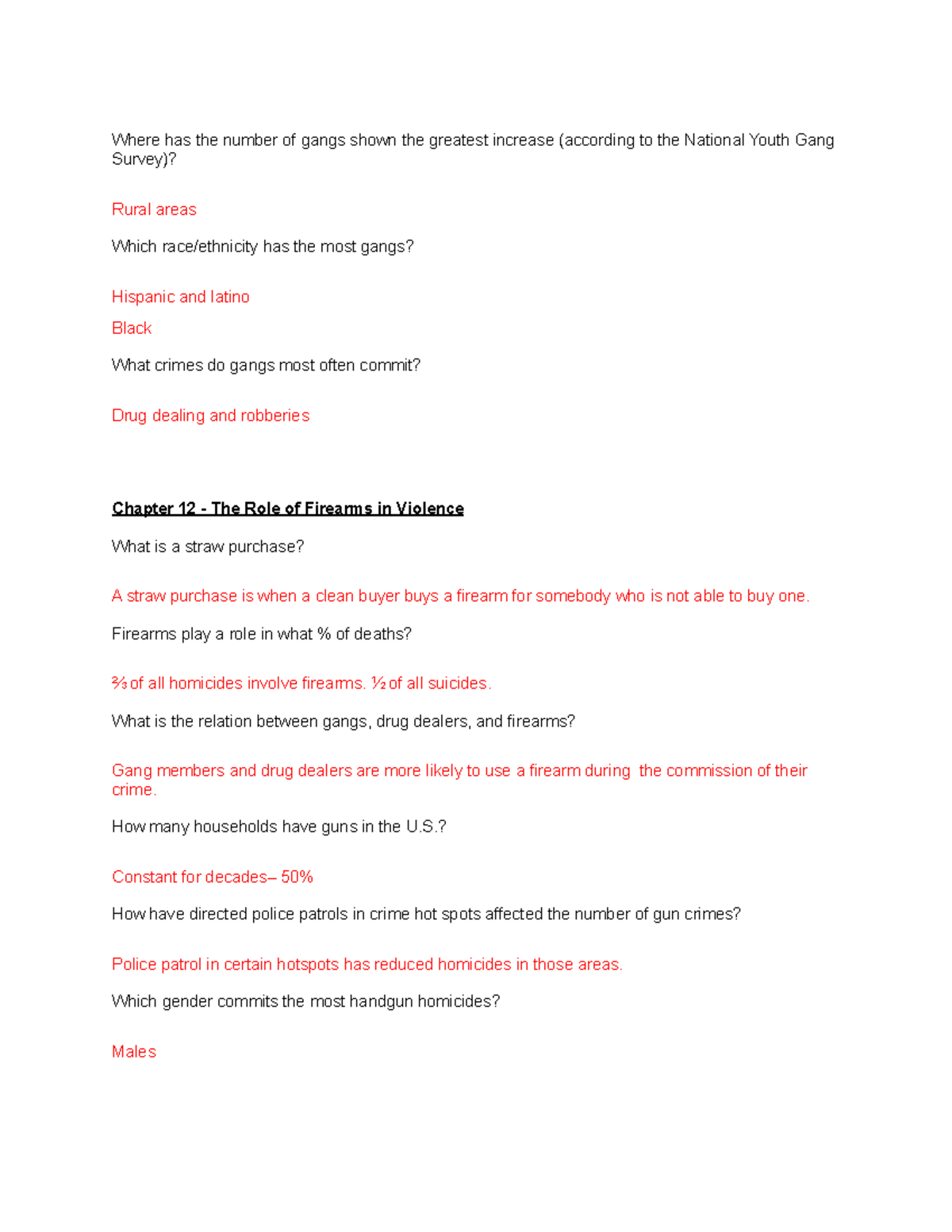 CCJ Studying Violence Study Guide Exam 3 PART 2 - Where has the number ...