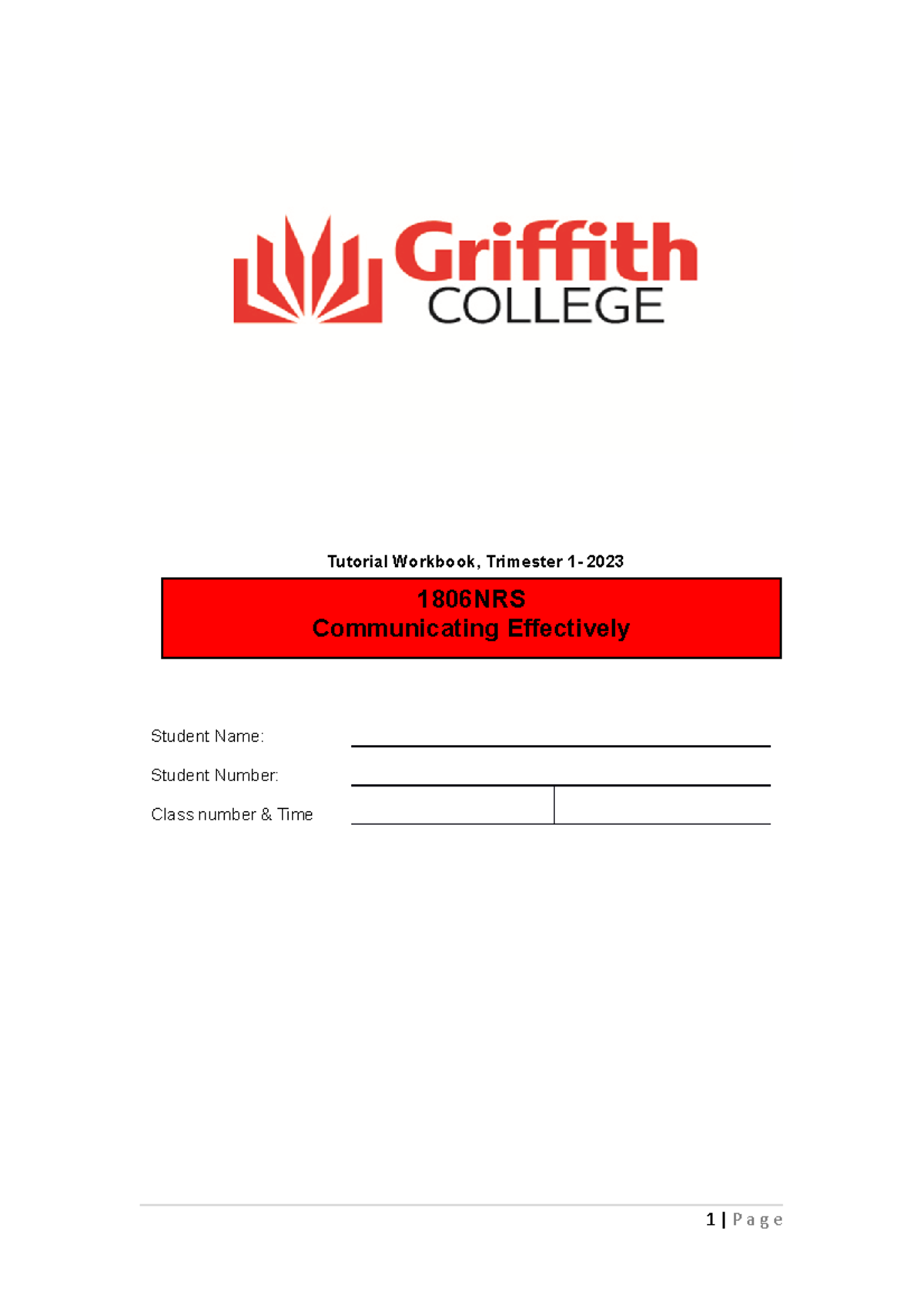 Students Workbook Week 1 - Tutorial Workbook, Trimester 1- 2023 Student ...