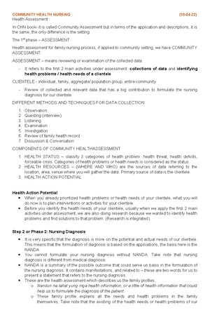 Sept 6 2022 Complete - Chn notes - Health and Development It also makes ...