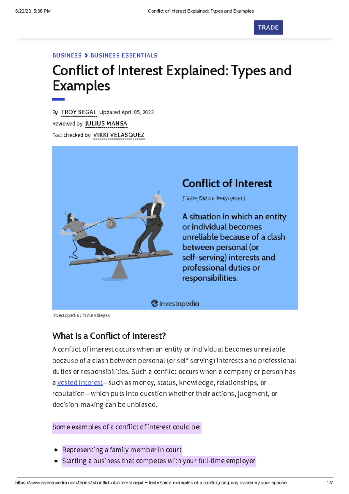 Conflict of Interest Explained Types and Examples - BUSINESS BUSINESS ...