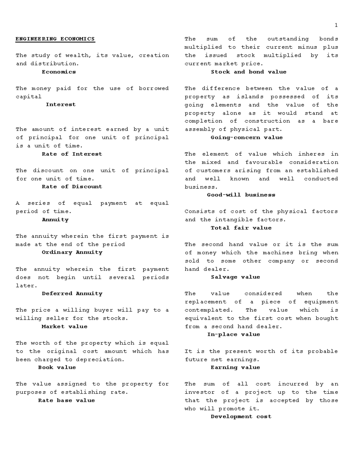 Engineering- Economics- Coaching - 1 ENGINEERING ECONOMICS The study of ...