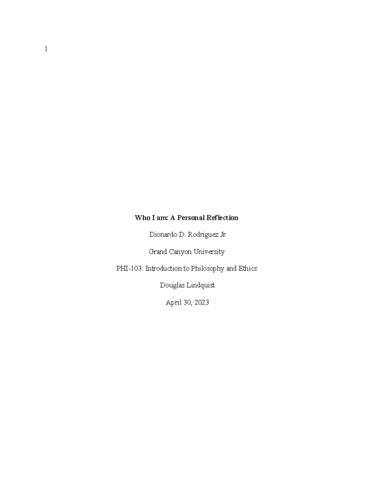 Who I Am A Personal Reflection - Who I am: A Personal Reflection ...