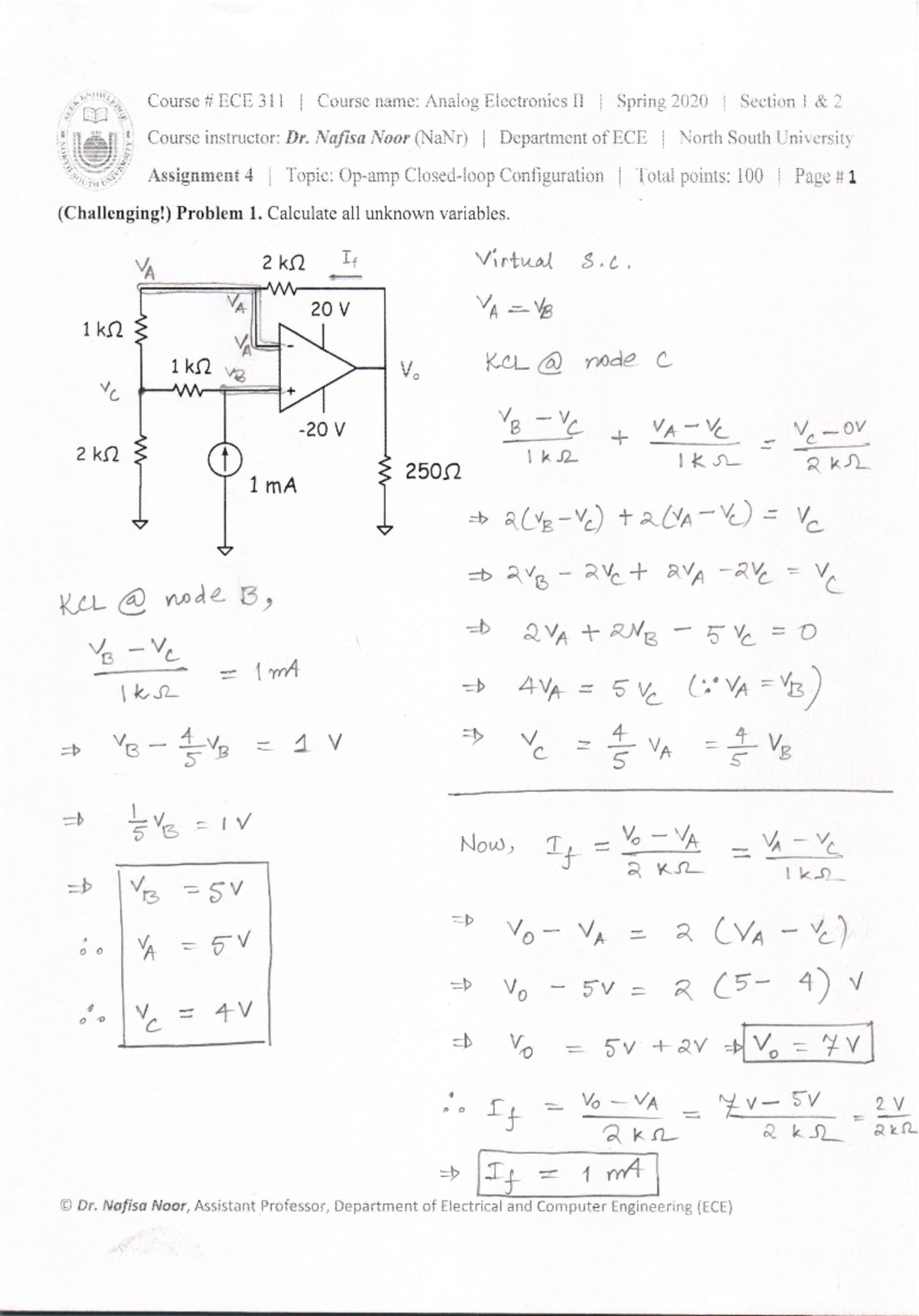 Na Nr Summer 2020 EEE 311 Assignment 5 Solution - Electrical Processing || - Studocu