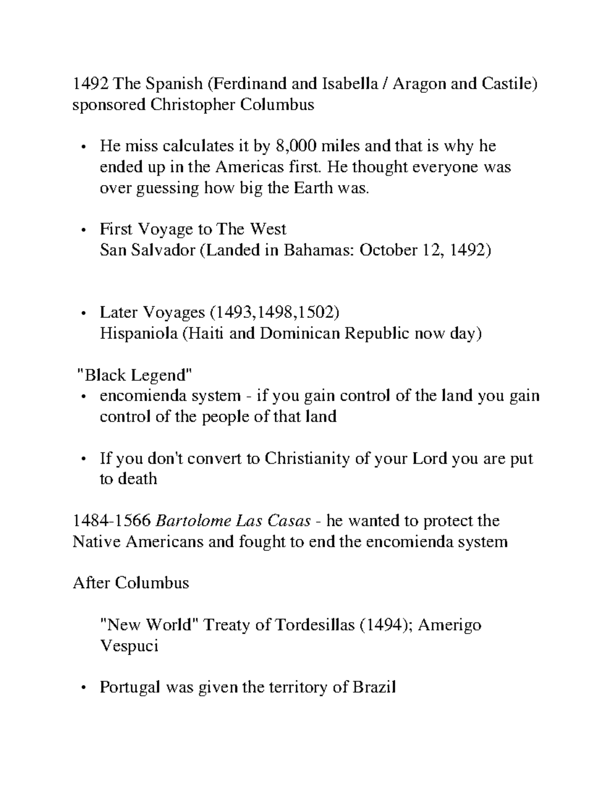 History ch 1 notes - 16-weeks. Christopher Columbus, Spanish Conquests ...