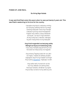 Rizal Reflection Paper - Jose Rizal, often hailed as the national hero ...