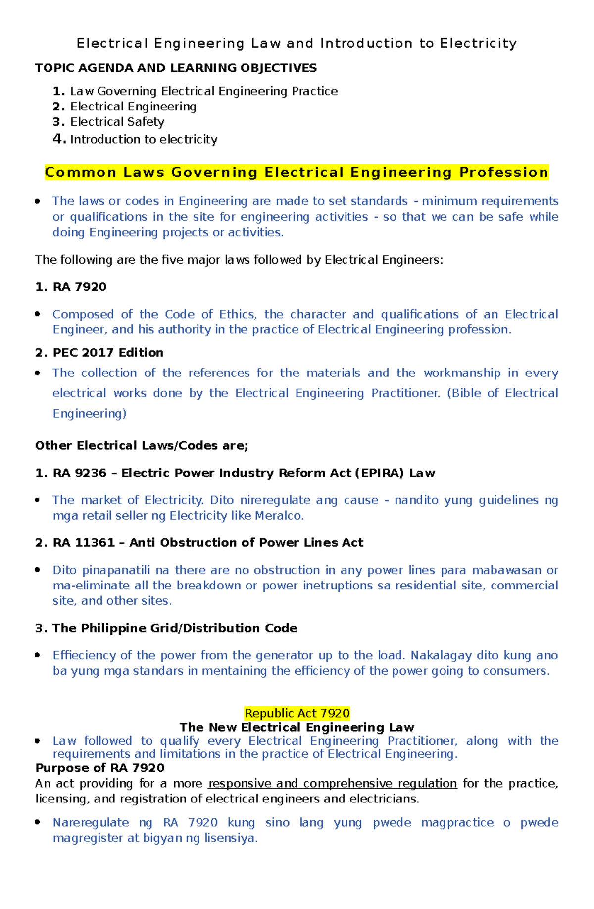 Lesson 1 - These are my engineering notes. I hope it can help some ...