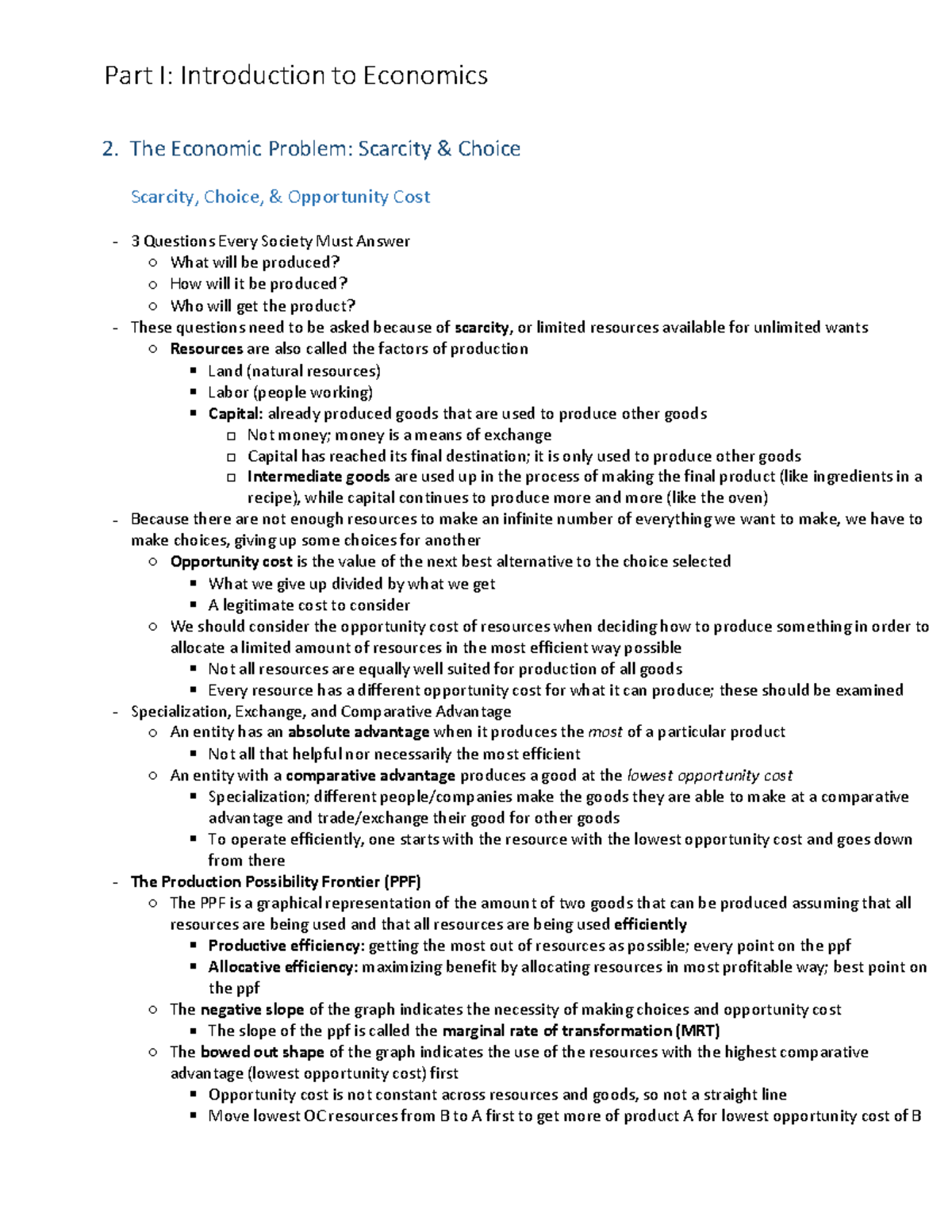 Final Microeconomics Study Guide (Weiss)-2[2533] - 2. The Economic ...