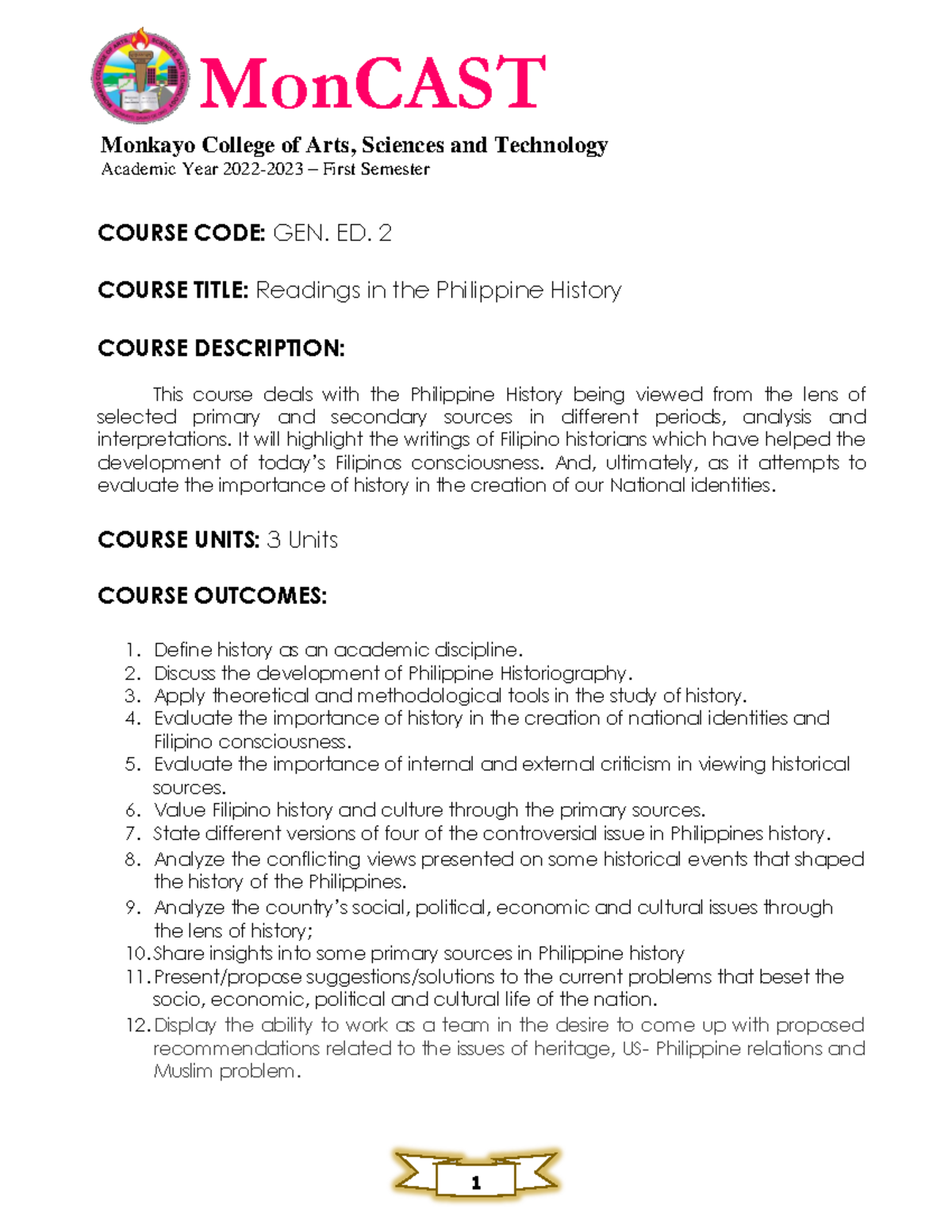 Midterm Chapter-2 - Study and Answer - COURSE CODE: GEN. ED. 2 COURSE ...