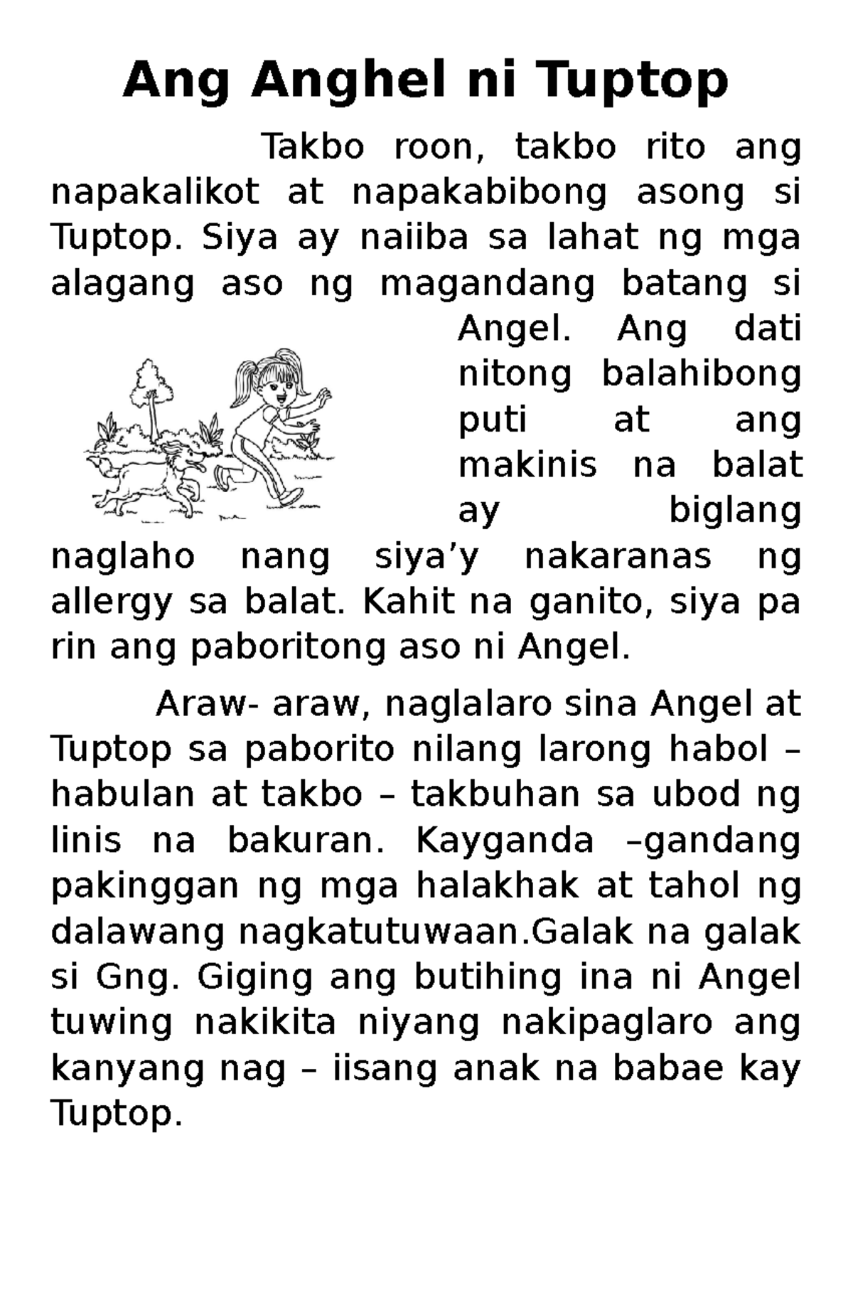 Filipino 6-Q2-W1-Ang Anghel ni Tuptop - Ang Anghel ni Tuptop Takbo roon ...