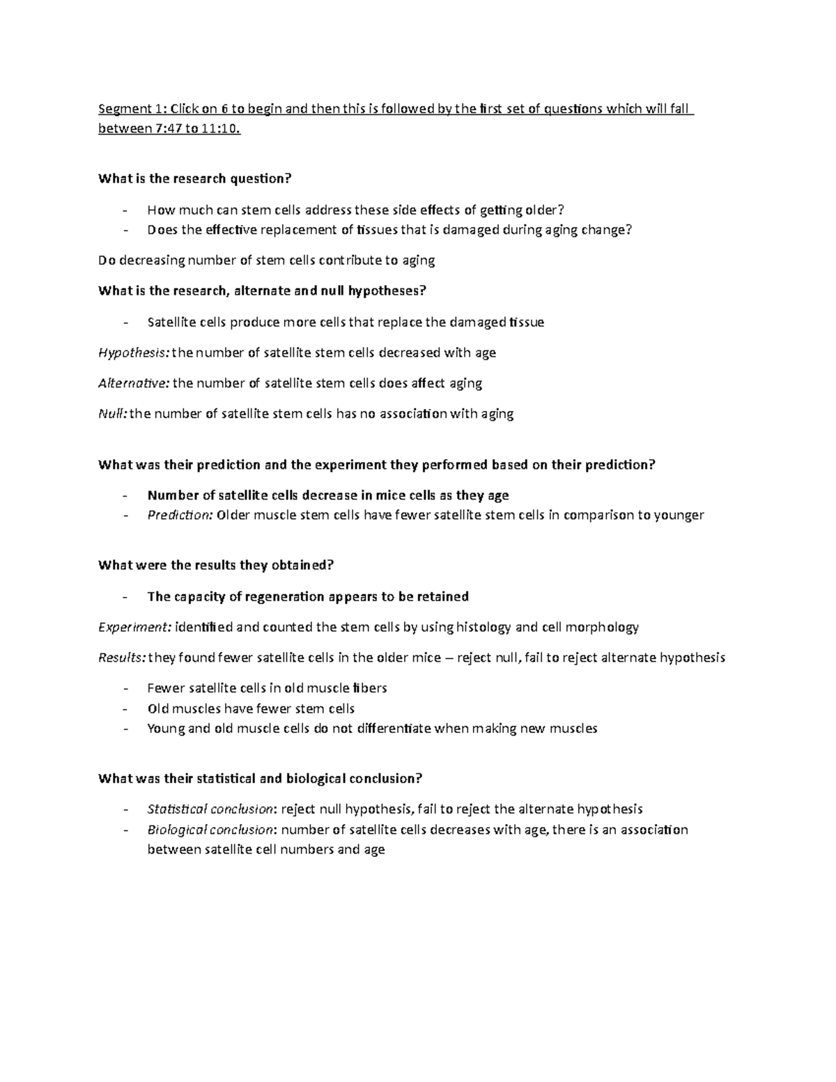 Tutorial 8 - work - Segment 1: Click on 6 to begin and then this is ...