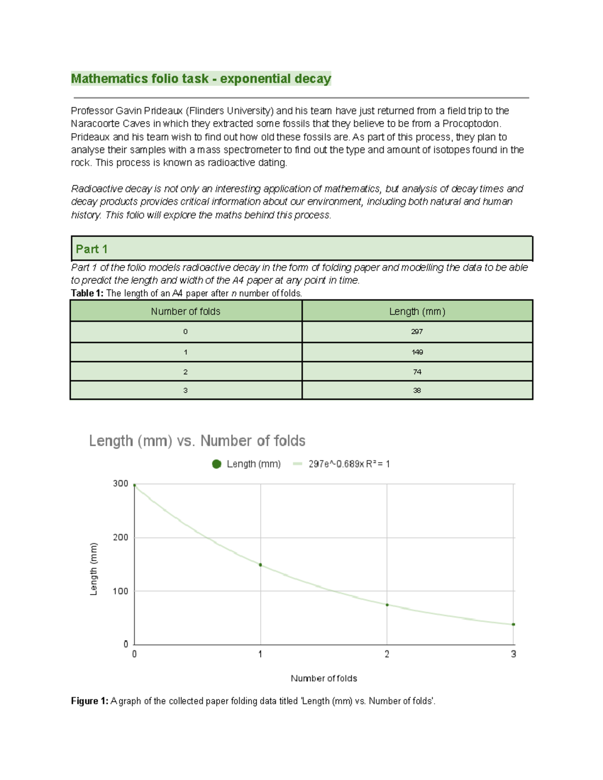 Mathematics folio task - exponential decay - Mathematics folio task - exponential decay ...