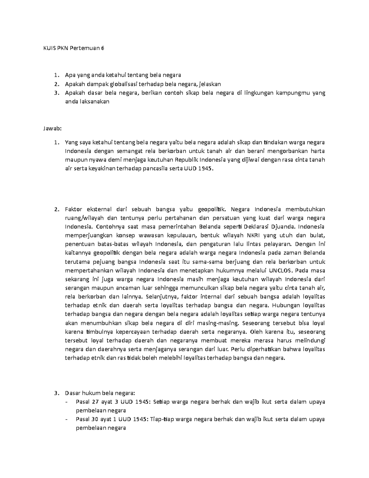 KUIS PKN Pertemuan 6 - Kuis mata kuliah pendidikan kewarganegaraan - KUIS PKN Pertemuan 6 Apa ...