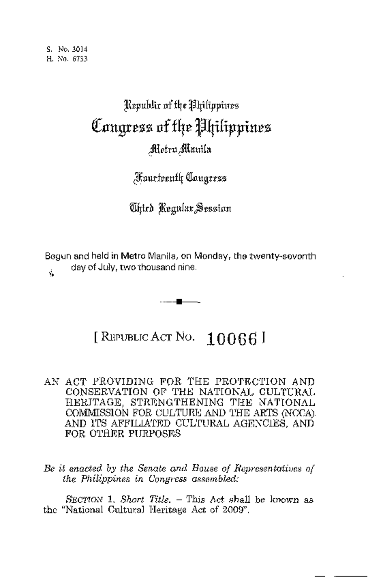 Ra-10066 - dffffffffffff - s. No. 3014 H. No. 6733 2J\rJlublir llffqr ...